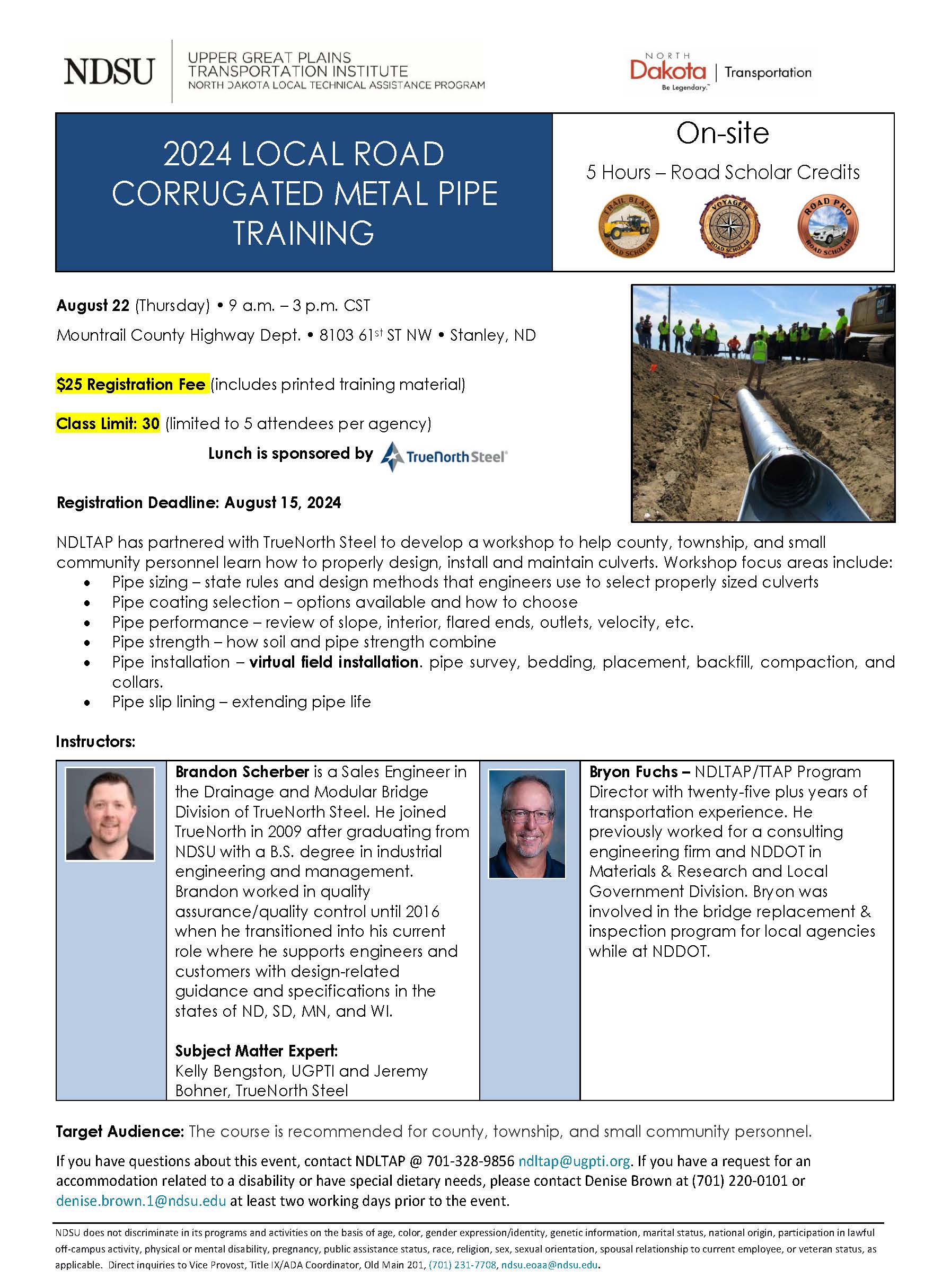 North Dakota Township Officers Association - NDLTAP TRAINING